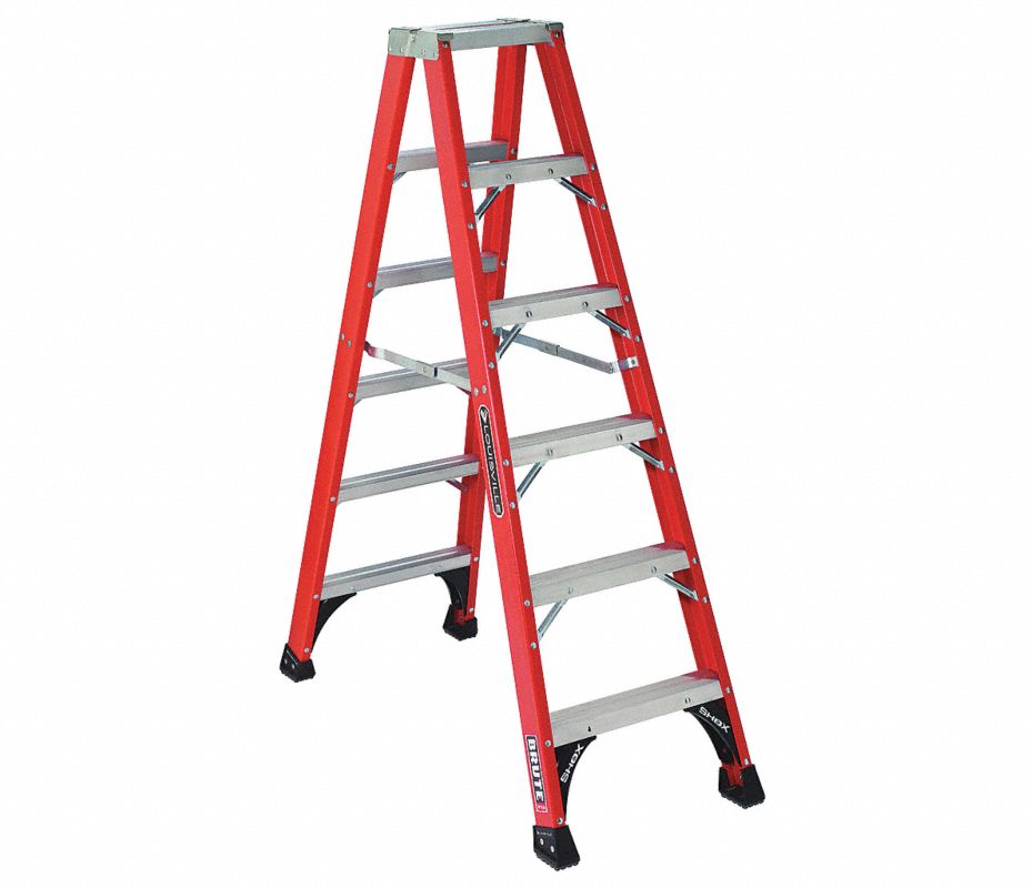 LOUISVILLE LADDER Escalera de Tijera Doble, Fibra de Vidrio - 1CMT7 ...