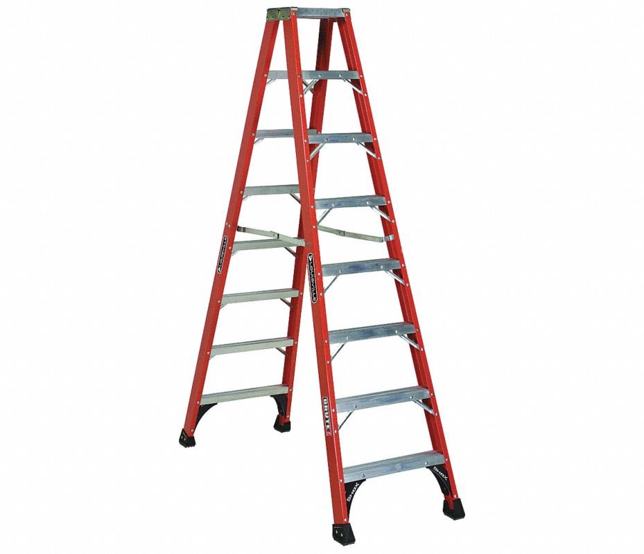 LOUISVILLE Escalera de Tijera Doble, Fibra de Vidrio, 8 pies, Número de ...