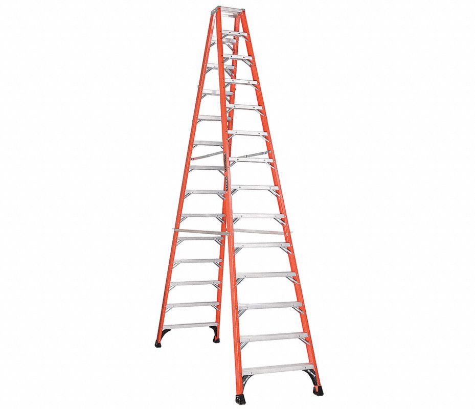 LOUISVILLE Escalera de Tijera Doble, Fibra de Vidrio, 14 pies, Número ...