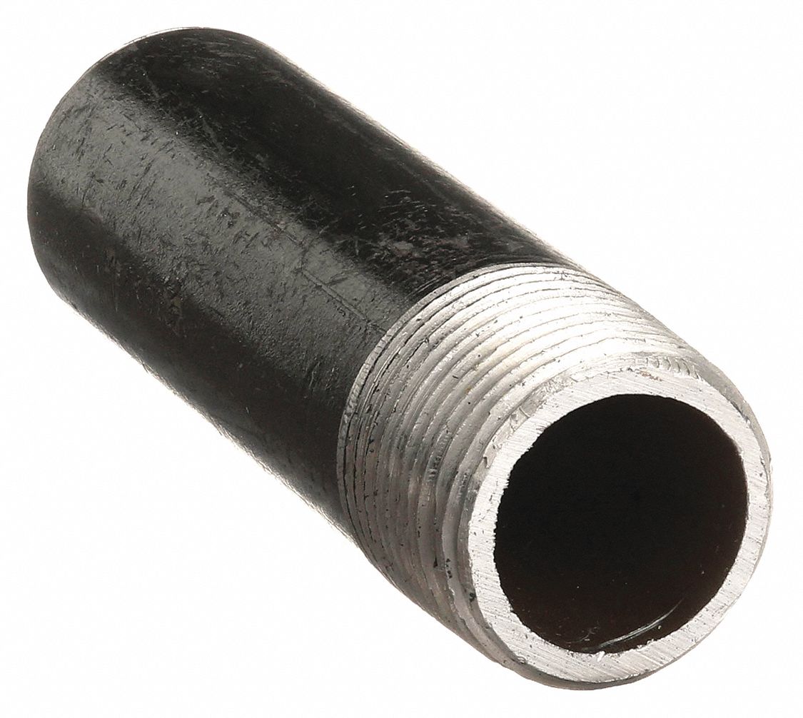 APPROVED VENDOR Niple 3/4" Acero Negro, 4" Longitud General (Tubo), Roscada en Un Extremo ...
