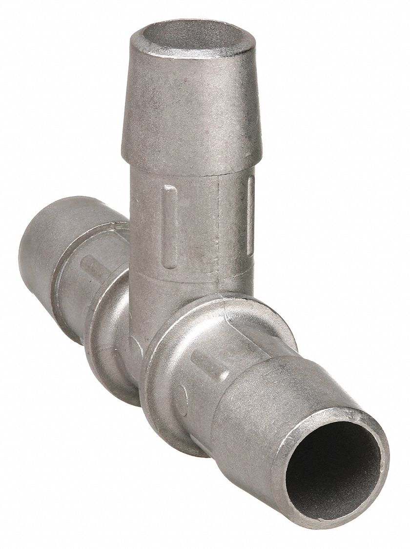 Barbed, 3/16 in ID x 3/16 in ID x 3/16 in ID Fitting Size, Barbed Tee ...