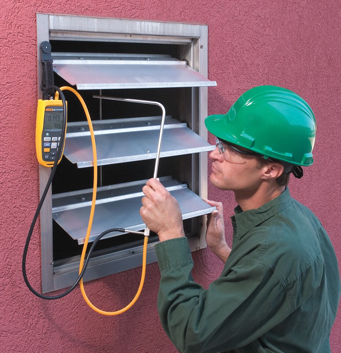 FLUKE Air Manometer Kit: -16 in wc to 16 in wc, Max 16,000 fpm Air Velo ...