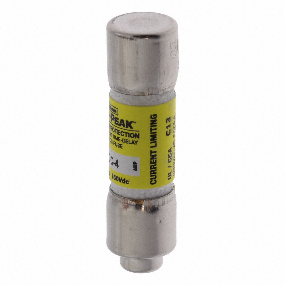 BUSSMANN UL Class CC Fuse: Time Delay, 4 A, LP-CC, 1-1/2 in L x 13/32 ...