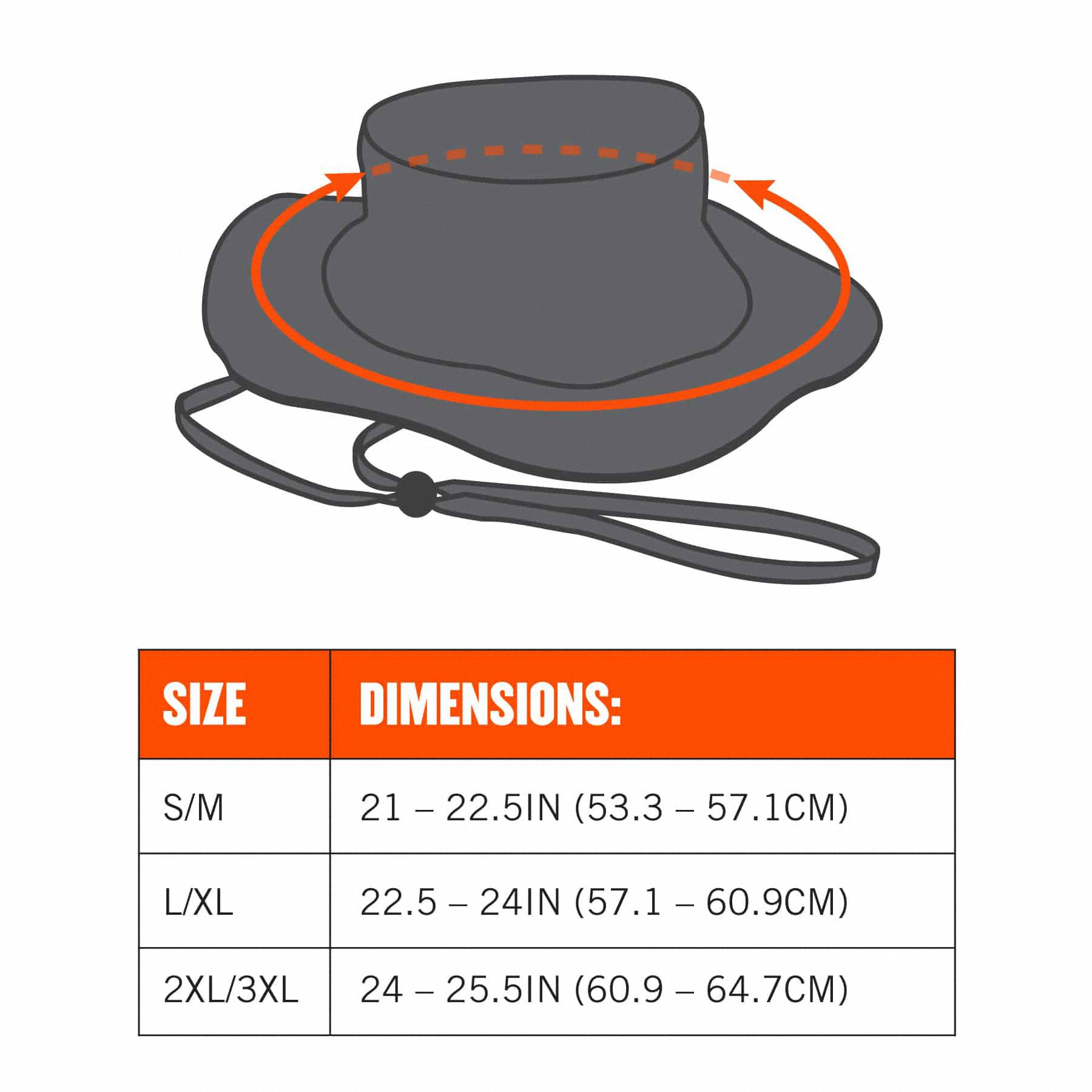 GLOWEAR BY ERGODYNE Sun Hat: Orange, M, Sun Visor Hat, Polyester, Gen ...