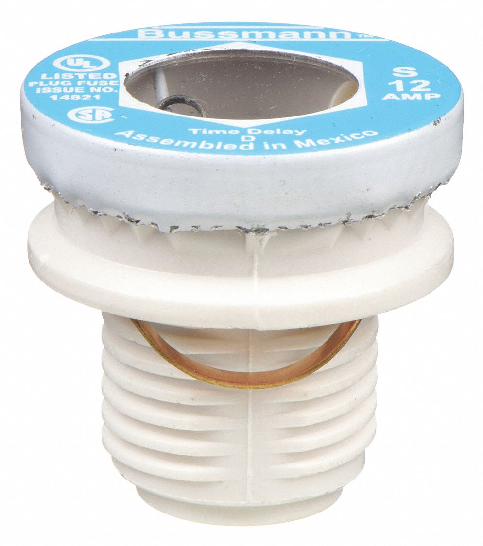 BUSSMANN, 12A, 125V AC, Plug Fuse - 1CZ12|S-12 - Grainger