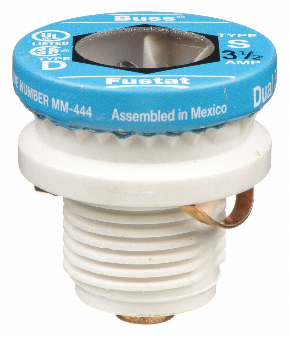 BUSSMANN, S Series, Time-Delay, Plug Fuse - 1CZ22|S-3-1/2 - Grainger