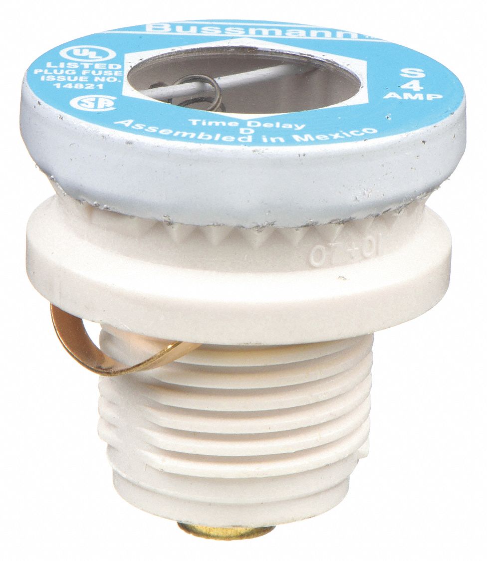 BUSSMANN, S Series, Time-Delay, Plug Fuse - 1CZ26|S-4 - Grainger
