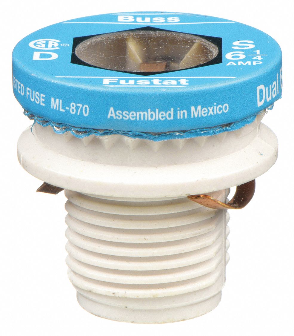 BUSSMANN, S Series, Time-Delay, Plug Fuse - 1CZ32|S-6-1/4 - Grainger