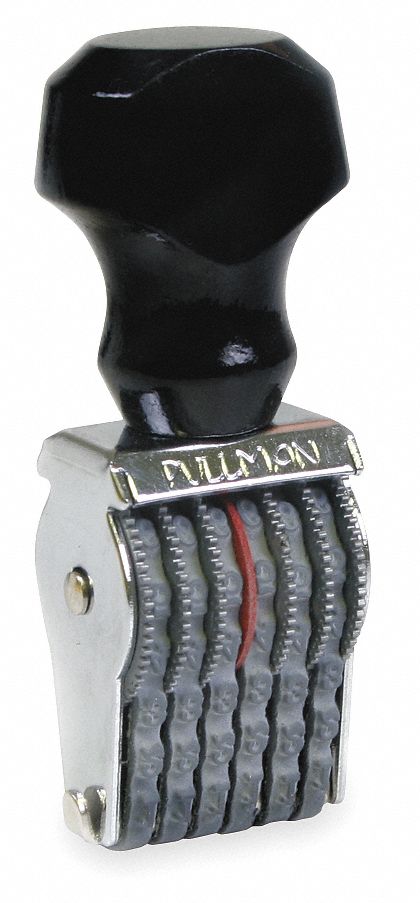 6 Bands, Metal, Ink Pad Required Numbering Stamp - 1CZN8|038704 - Grainger