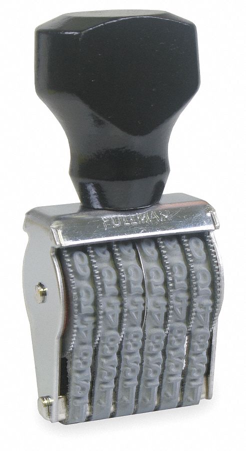 6 Bands, Metal, Ink Pad Required Numbering Stamp - 1CZP2|038707 - Grainger