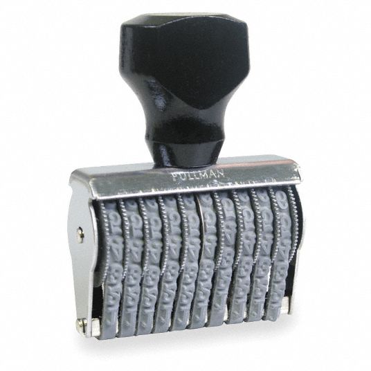 10 Bands, Metal, Ink Pad Required Numbering Stamp - 1CZP4|038709 - Grainger