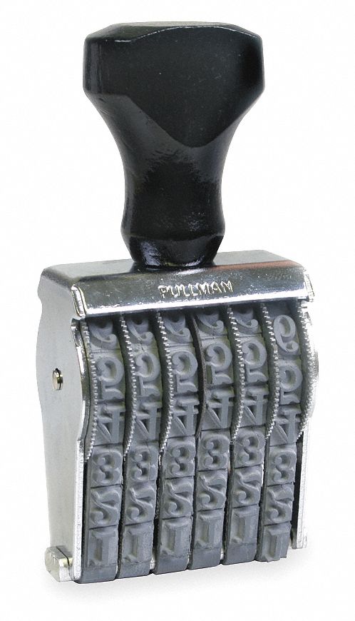 6 Bands, Metal, Ink Pad Required Numbering Stamp - 1CZP5|038710 - Grainger