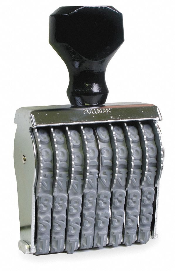 8 Bands, Metal, Ink Pad Required Numbering Stamp - 1CZP9|038714 - Grainger