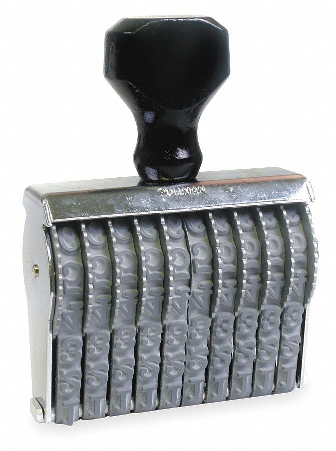 10 Bands, Metal, Ink Pad Required Numbering Stamp - 1CZR1|038715 - Grainger