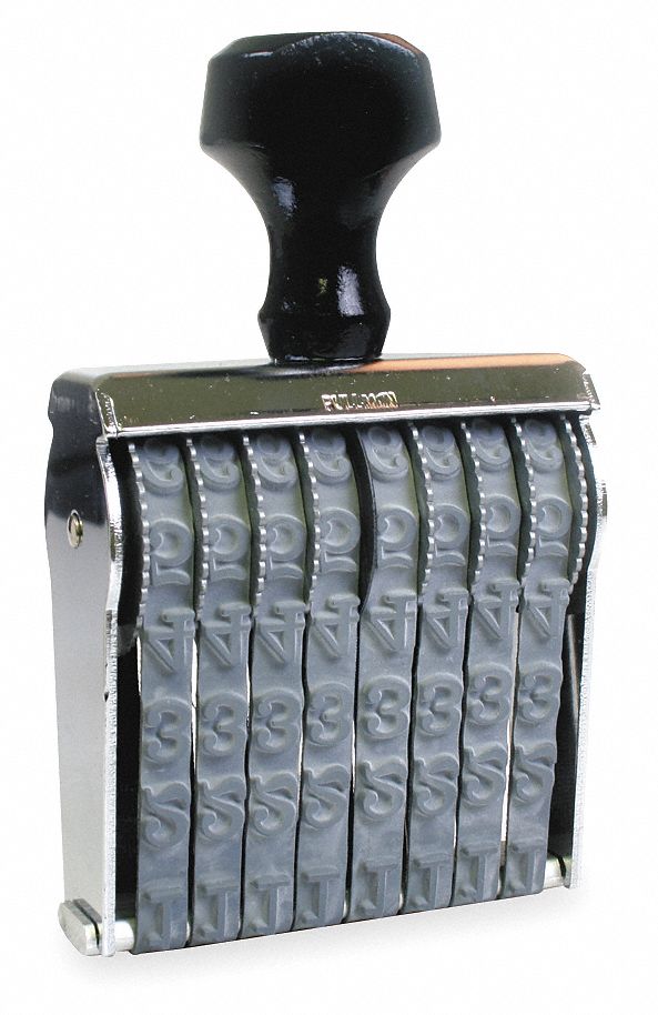 8 Bands, Metal, Ink Pad Required Numbering Stamp - 1CZR3|038717 - Grainger