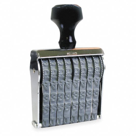 8 Bands, Metal, Ink Pad Required Numbering Stamp - 1CZR3|038717 - Grainger