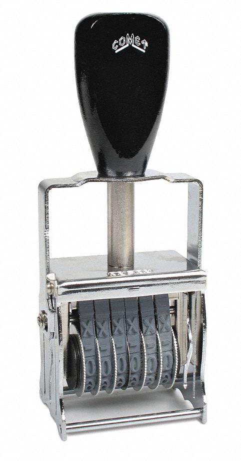 6 Bands, Metal, Ink Pad Required Numbering Stamp - 1CZT2|038725 - Grainger