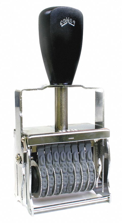 8 Bands, Metal, Ink Pad Required Numbering Stamp - 1CZT6|038729 - Grainger