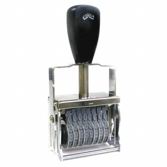 8 Bands, Metal, Ink Pad Required Numbering Stamp - 1CZT6|038729 - Grainger