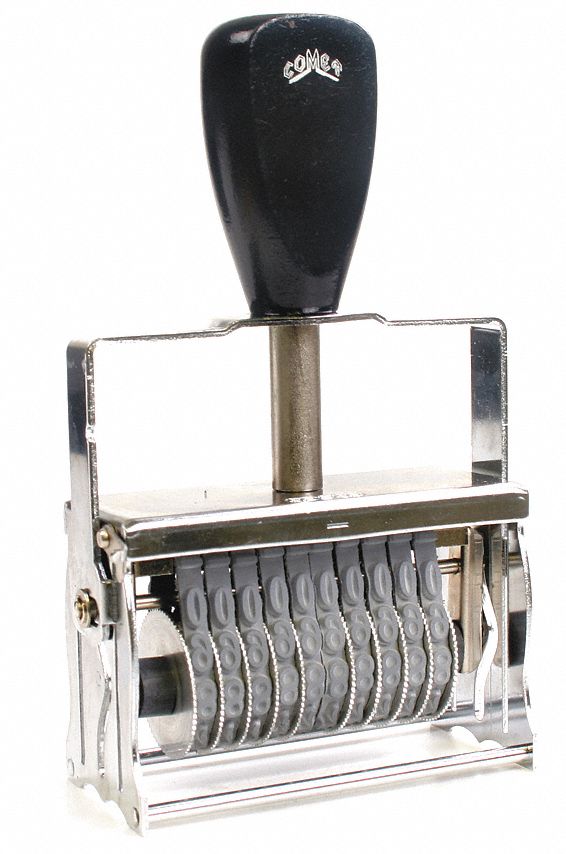 10 Bands, Metal, Ink Pad Required Numbering Stamp - 1CZT7|038730 - Grainger