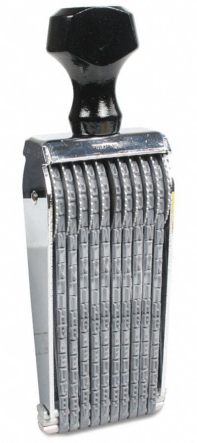 1/4 in Character Ht, 1/4 in Imprint Area Ht, Alphanumeric Stamp - 1CZU9 ...