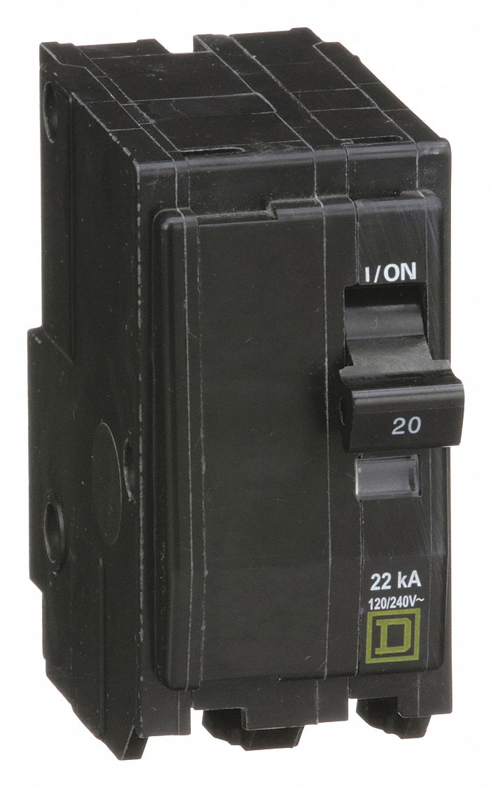 SQUARE D Miniature Circuit Breaker, Amps 20, Circuit Breaker Type High ...
