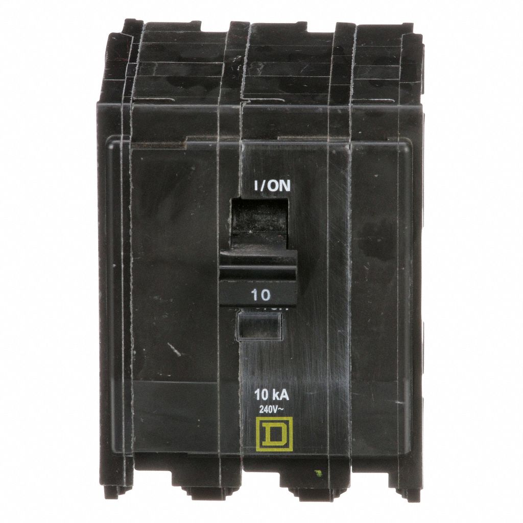 SQUARE D Miniature Circuit Breaker: 10 A, 120/240V AC, Three Phase ...