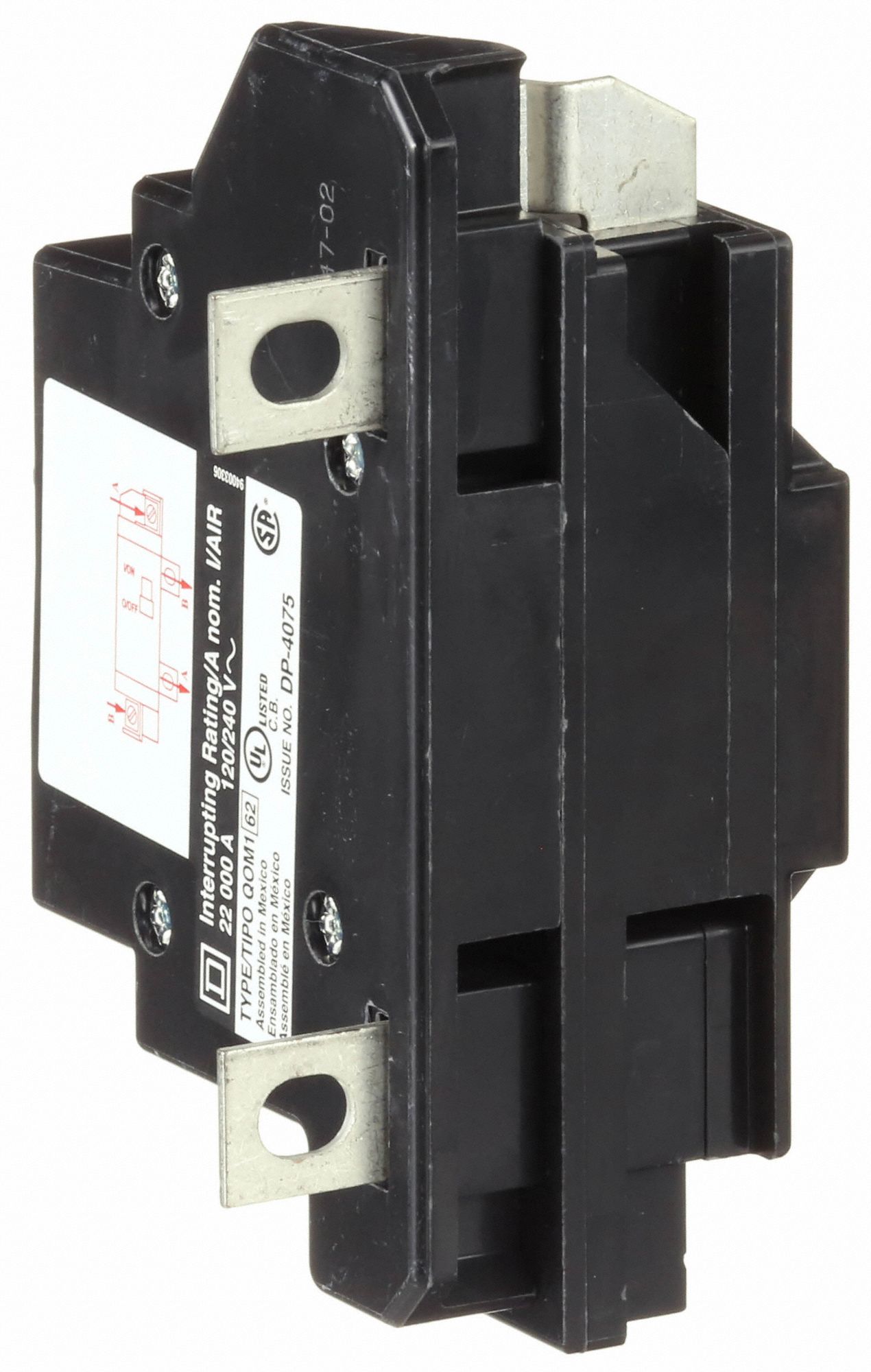 SQUARE D Miniature Circuit Breaker: 5 in Wd, 100 A Amps, 100A/QO Frame ...