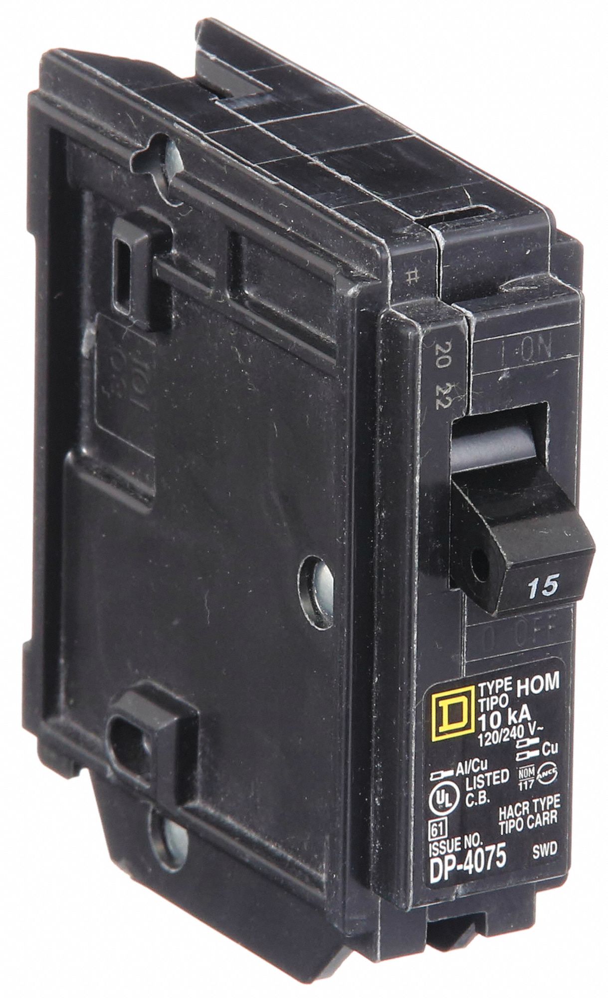 SQUARE D, 15 A, 120V AC, Miniature Circuit Breaker - 1D340|HOM115 - Grainger