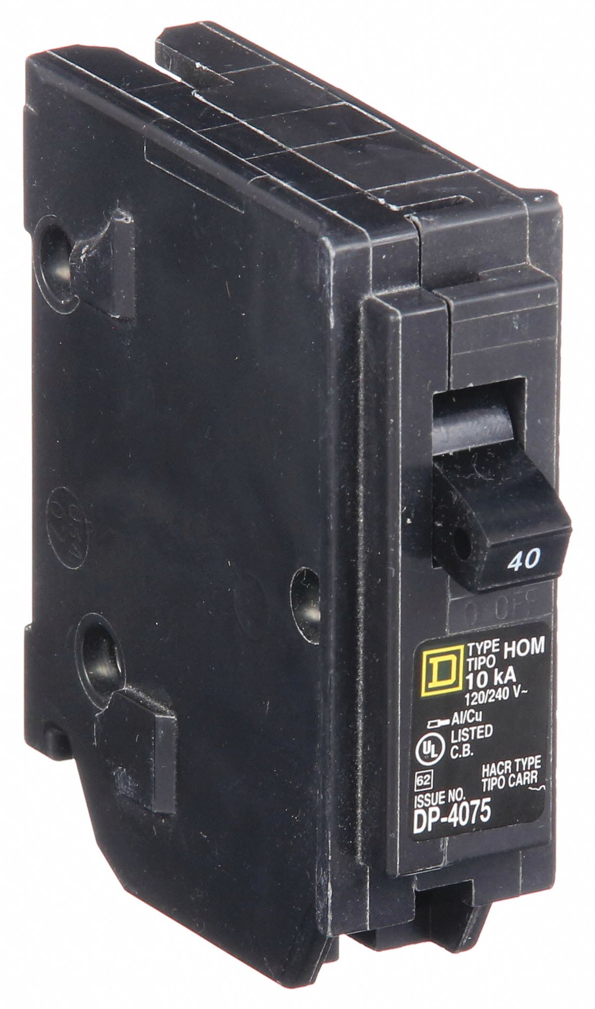 SQUARE D, 40 A, 120V AC, Miniature Circuit Breaker - 1D345|HOM140 - Grainger