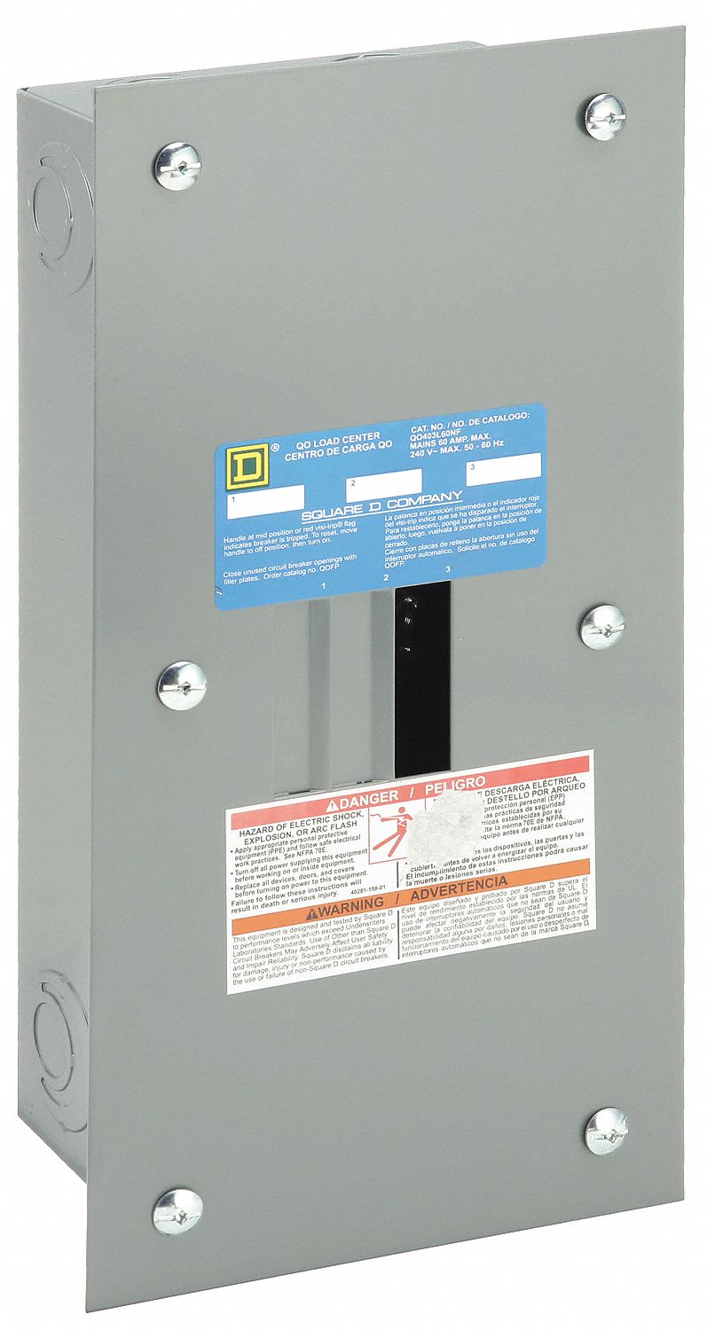 SQUARE D Cento de Carga, Zapata Principal,60 Amperes,208Y/120VCA, 240/120V Delta CA o 240V Delta ...