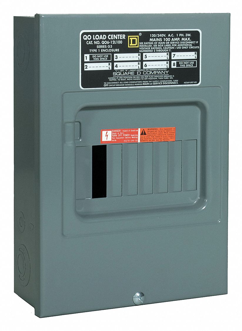 SCHNEIDER ELECTRIC Carga Central, Zapata Principal, Fija,100 Amperes,120/240VCA Voltaje,Número ...