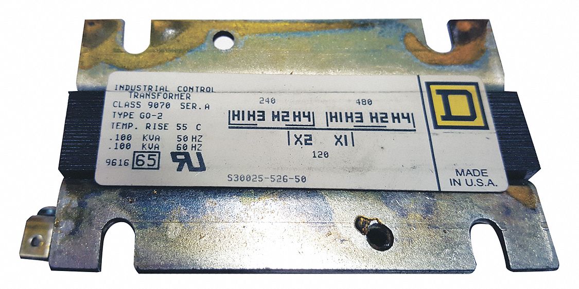 SQUARE D Transformador de Control, Clasificación VA 100VA, Voltaje de Entrada 240/480VCA ...