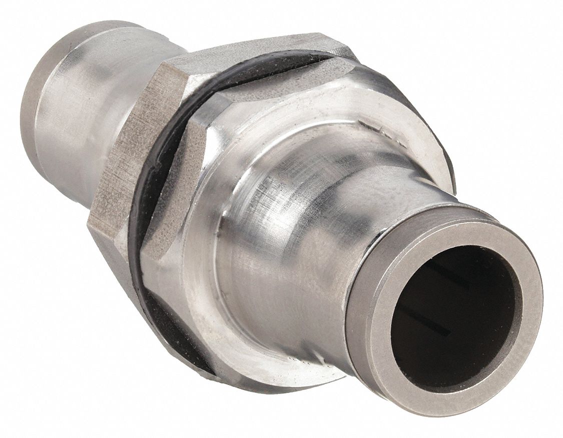 LEGRIS, 3/8 in OD x 3/8 in OD Size, Push-to-Connect x Push-to-Connect, Bulkhead Union - 1DFH2 ...
