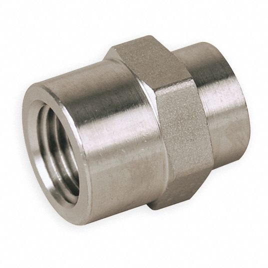 PARKER 316 Stainless Steel Hex Coupling, FNPT, 1/4 in Pipe Size - Pipe ...
