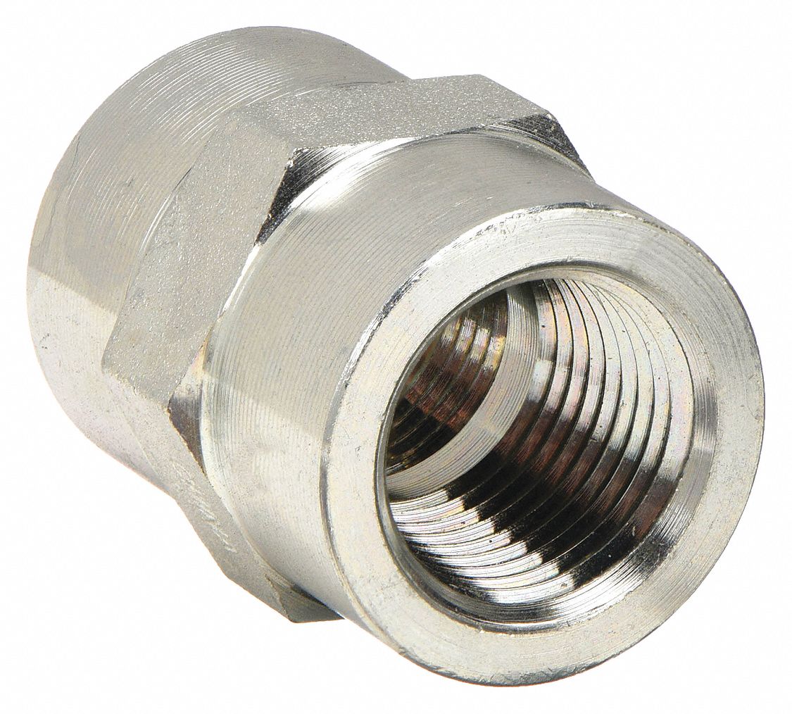 Carbon Steel, 1/4 in x 1/4 in Fitting Pipe Size, Hex Coupling - 1DGD4|4 ...