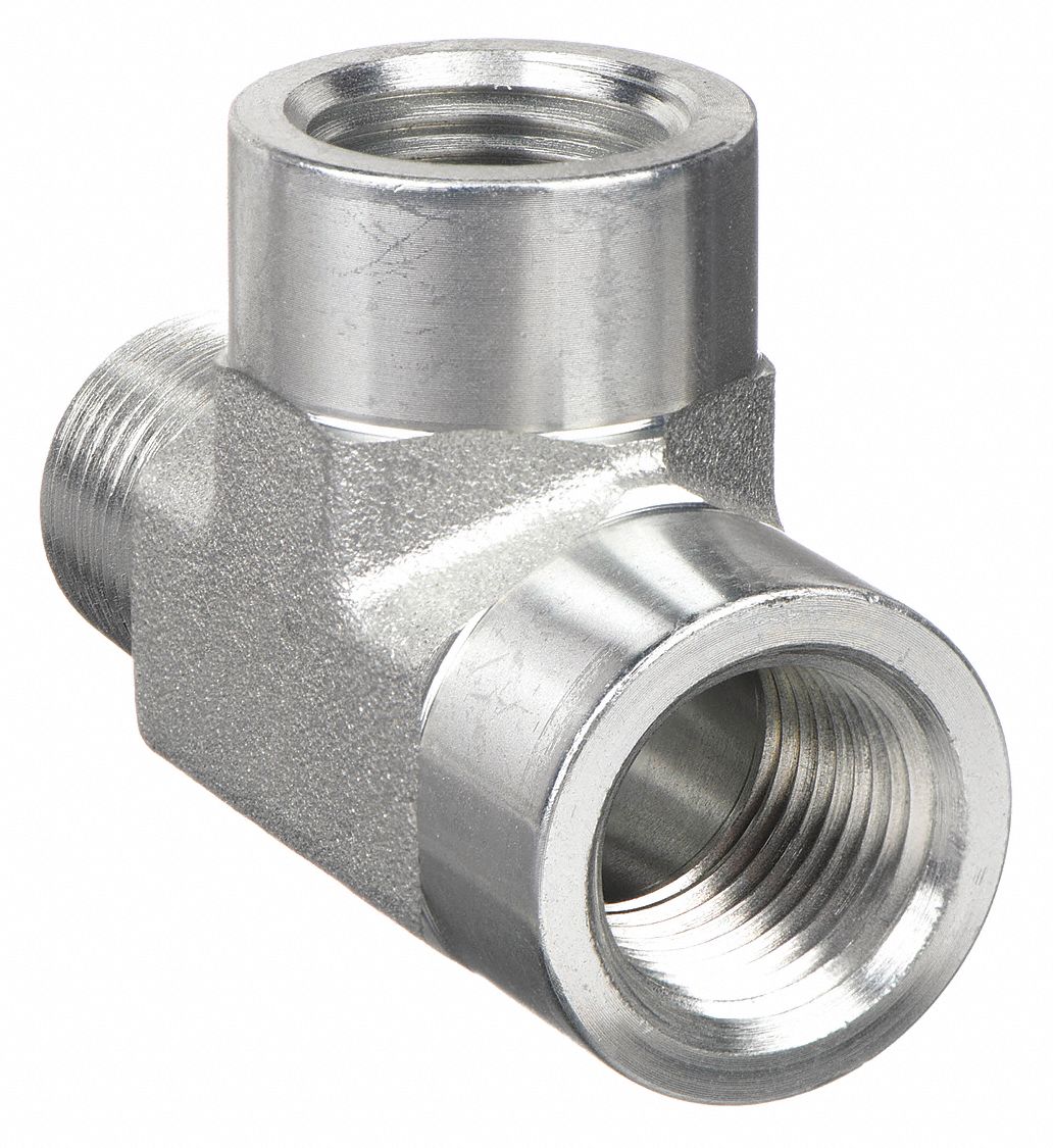 Carbon Steel, 1/2 in x 1/2 in x 1/2 in Fitting Pipe Size, Street Tee ...