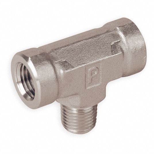 PARKER 3/8 in Branch Tee with FNPT x FNPT x MNPT Fitting Connection ...