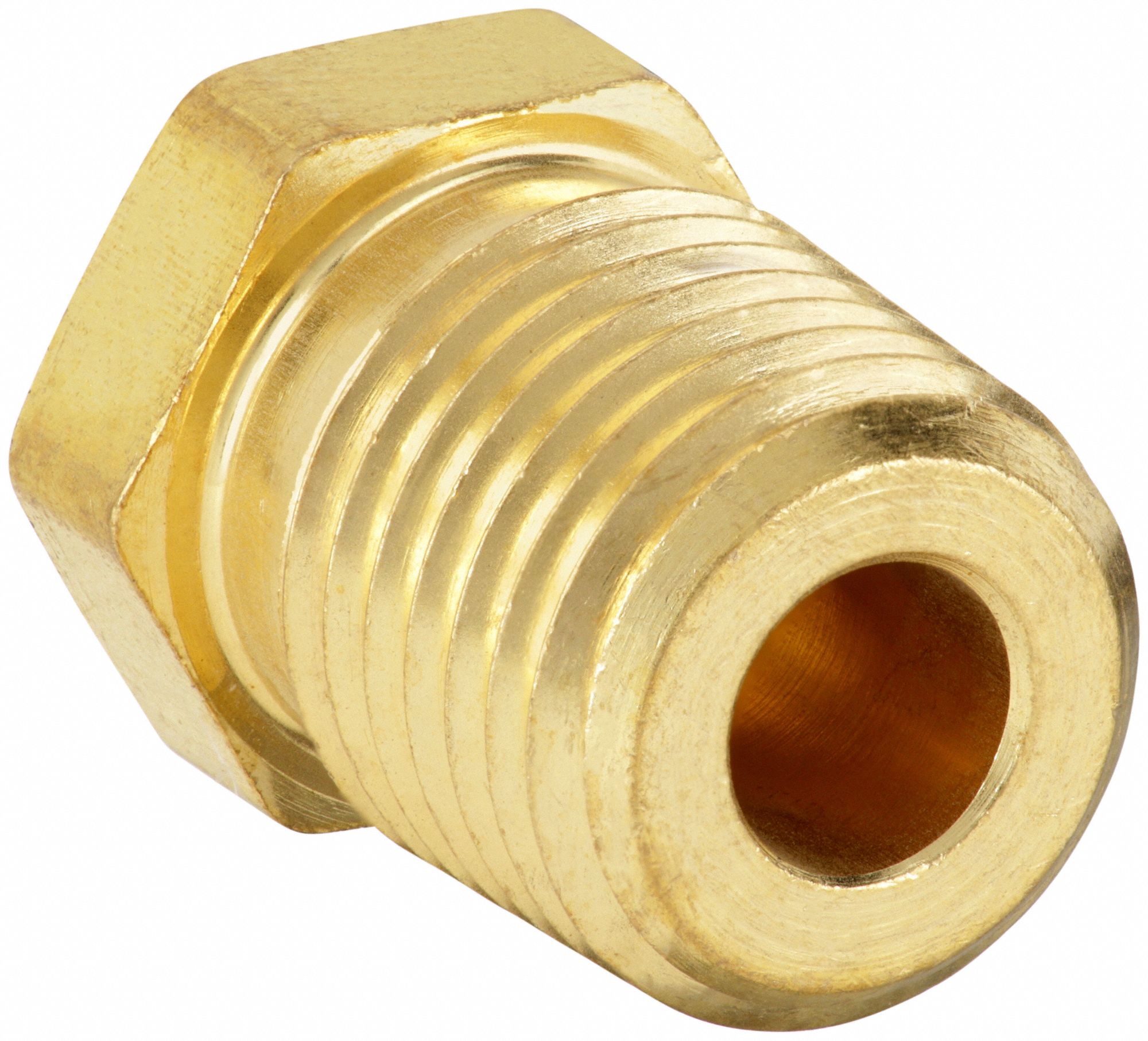 Bright Brass, 1/2 in Fitting Pipe Size, Hex Head Plug - 1DGT6|8 PH-B ...