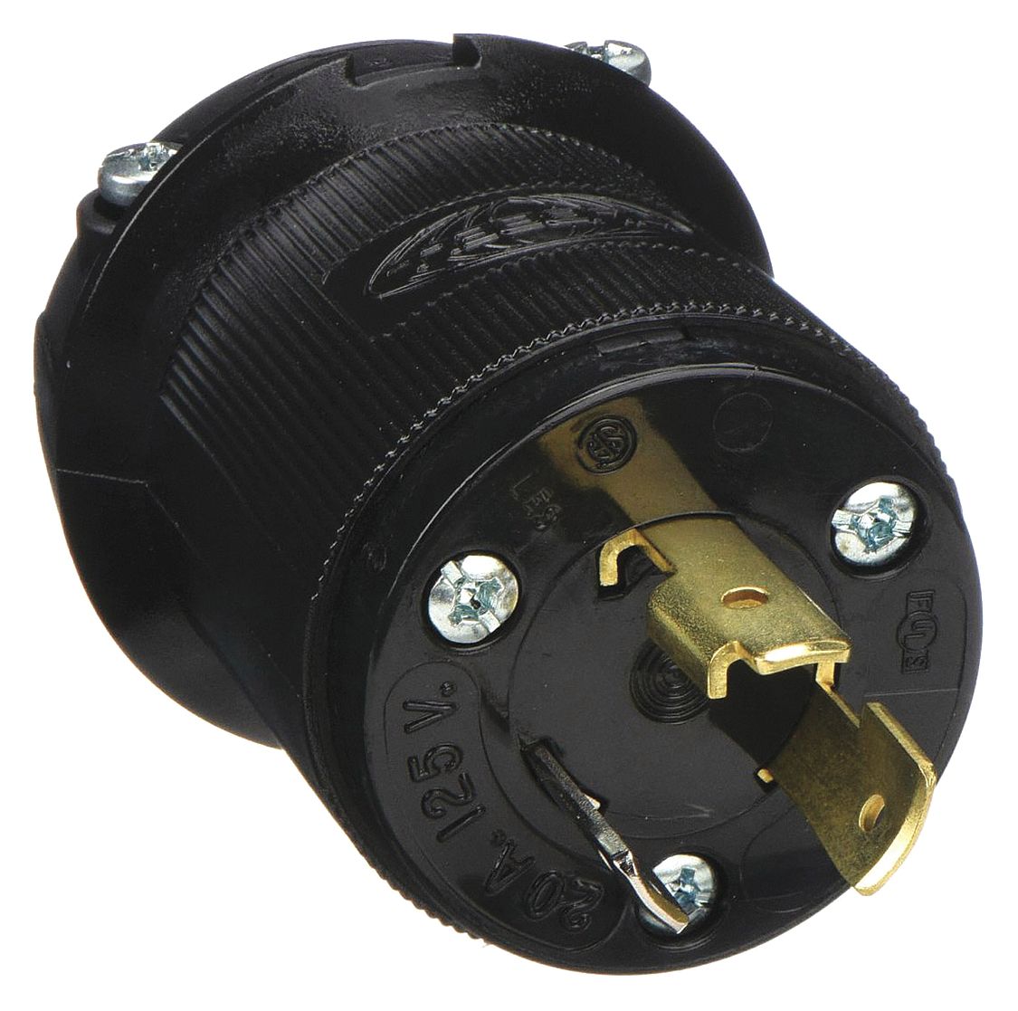 L5-20P, 125V AC, Locking Plug - 1DJJ3|HBL2311BK - Grainger