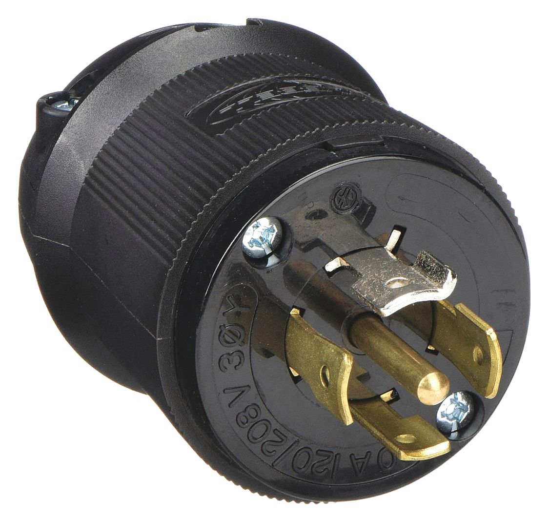 L21-20P, 120/208V AC, Locking Plug - 1DJK2|HBL2511BK - Grainger