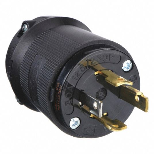 L14-30P, 125/250V AC, Locking Plug - 1DJK8|HBL2711BK - Grainger