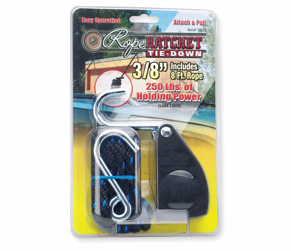 ROPE RATCHET Matraca Cuerda,Gancho,8 pies L,Poliprop. - Amarres para ...
