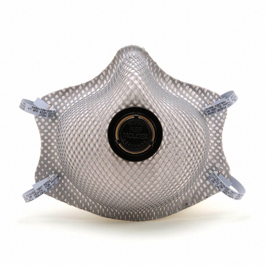 MOLDEX Disposable Respirator: Dual, Non-Adj, Molded Nose Bridge ...