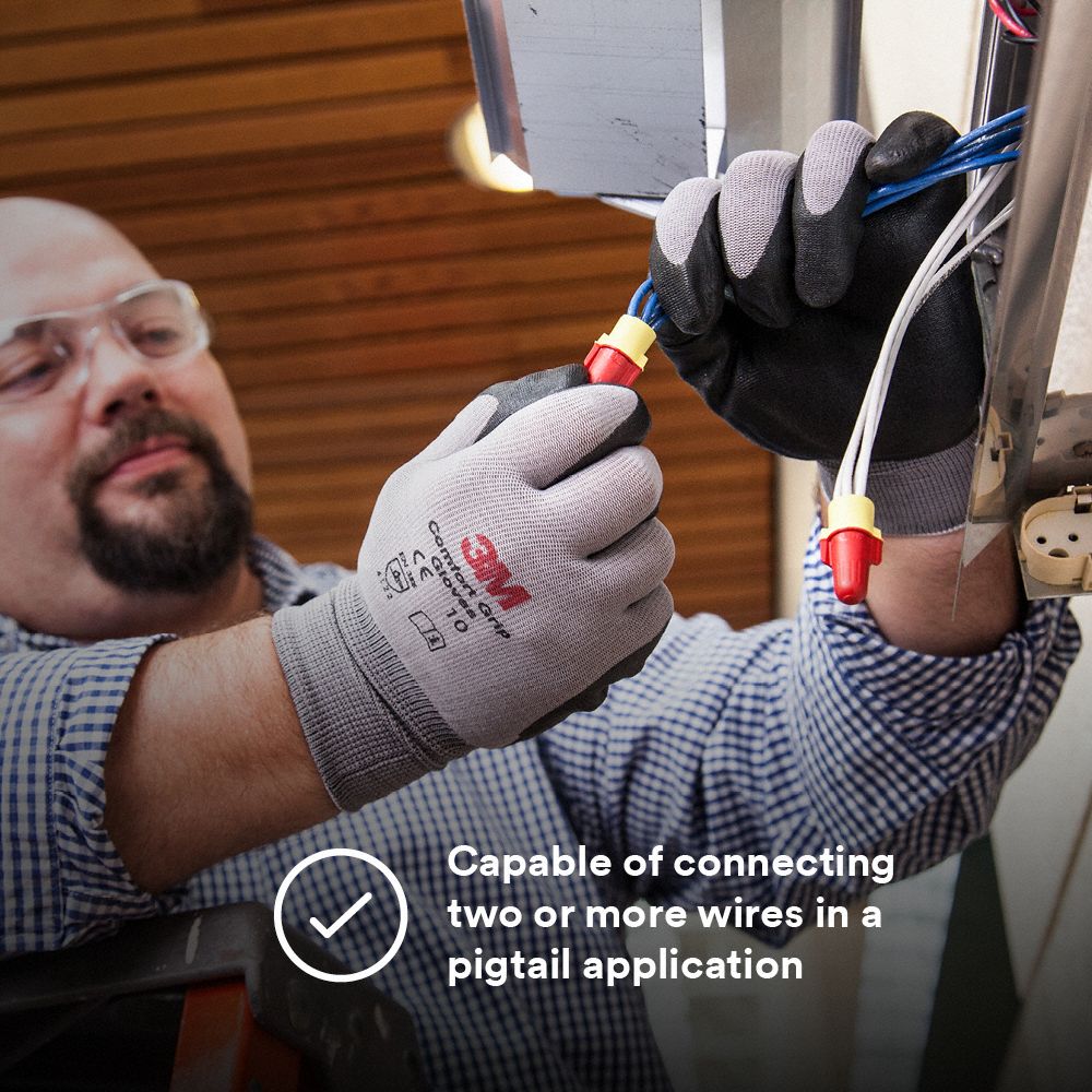 3M Twist On Wire Connector: Red/Yellow, (5) 12 AWG Min. Wire Combo, Performance Plus, Wing, 100 ...