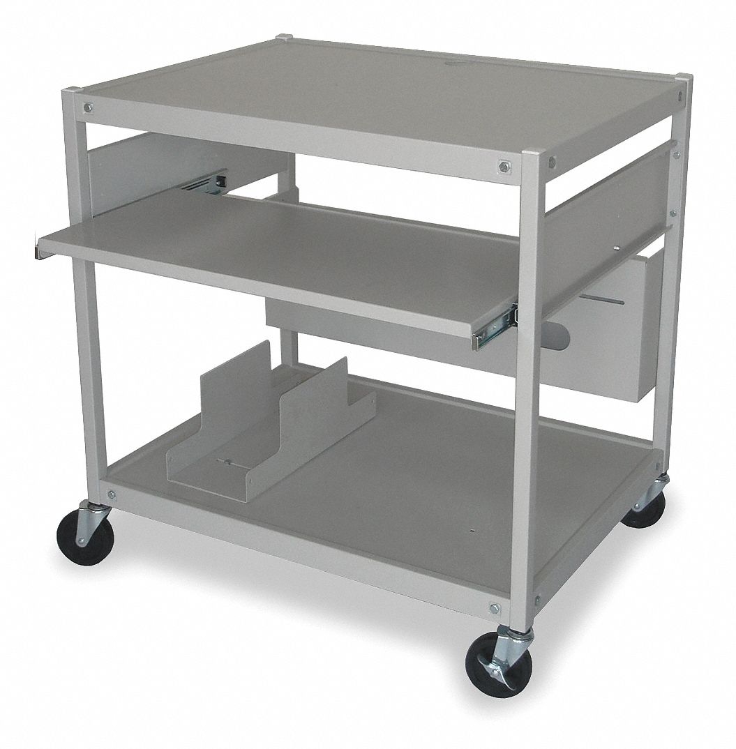 Mobile Computer Cart,Gray Mist - Grainger