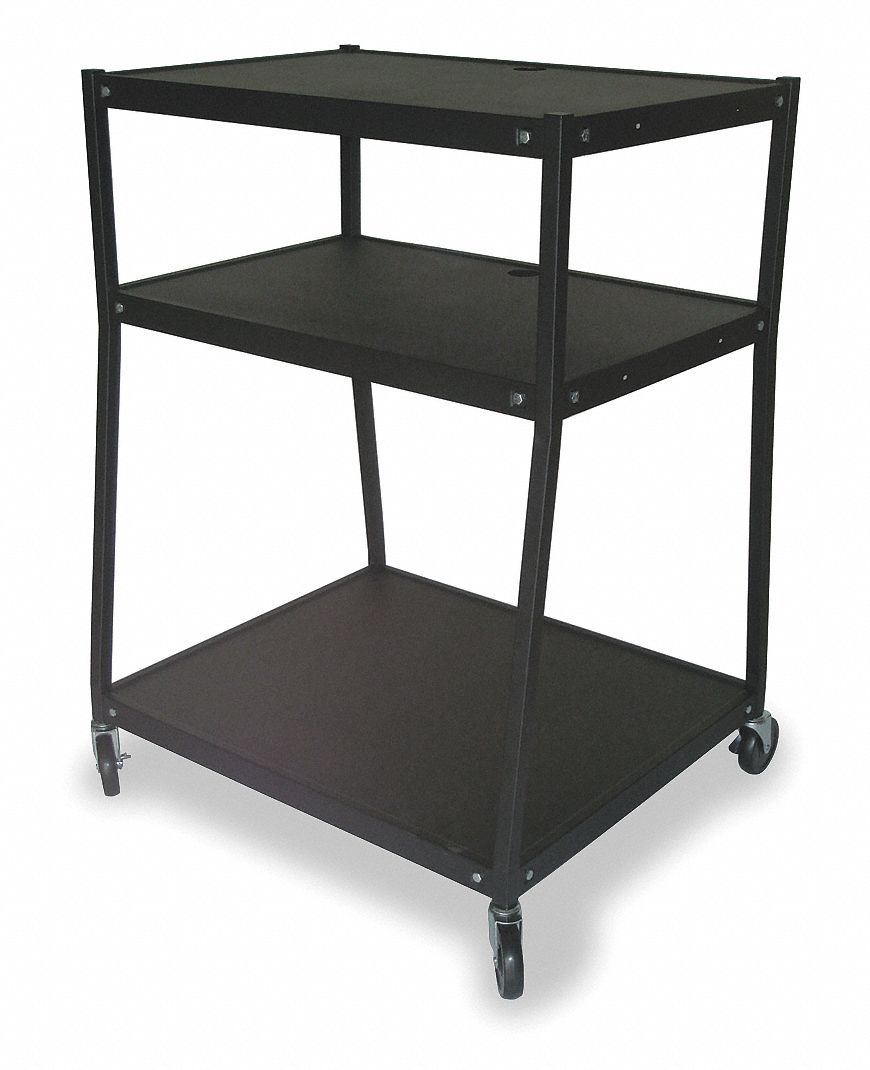 Cart, Wide Body, 32 in Width, 27 in Depth, 44 in Height, Black - Grainger