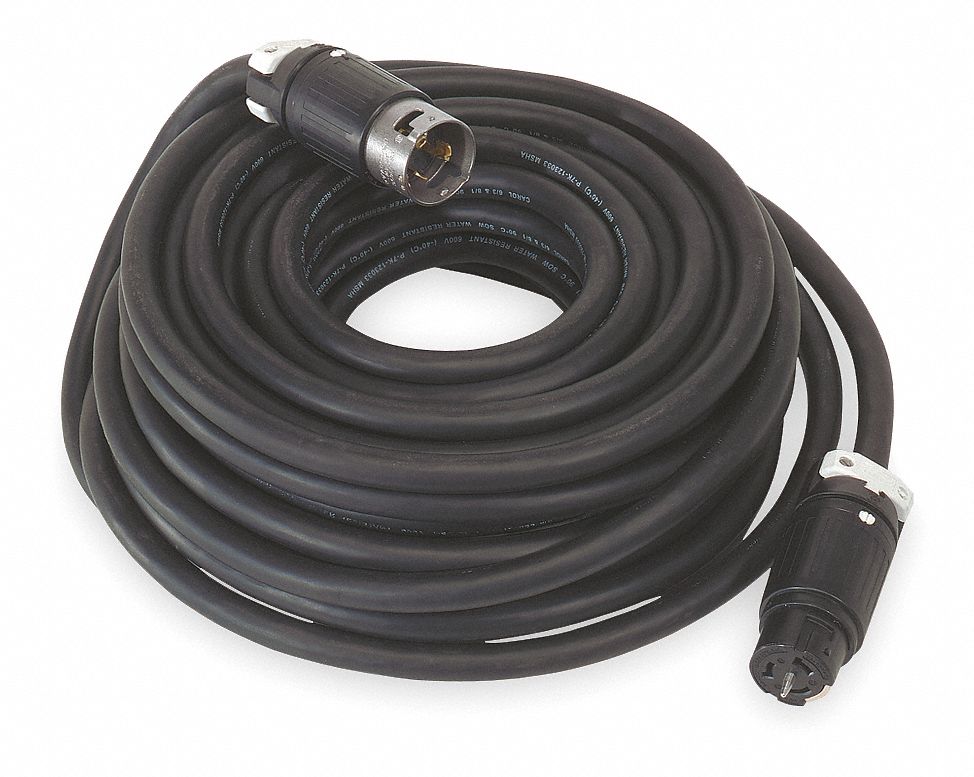 Cable, 50 ft, Black, 50.0 - Grainger