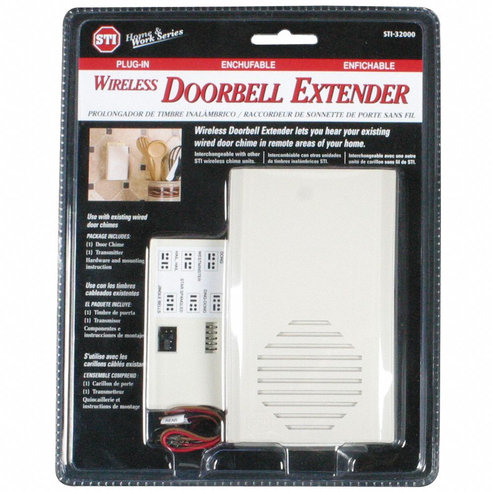 SAFETY TECHNOLOGY INTERNATIONAL Wireless Doorbell Extender, L 5 In ...