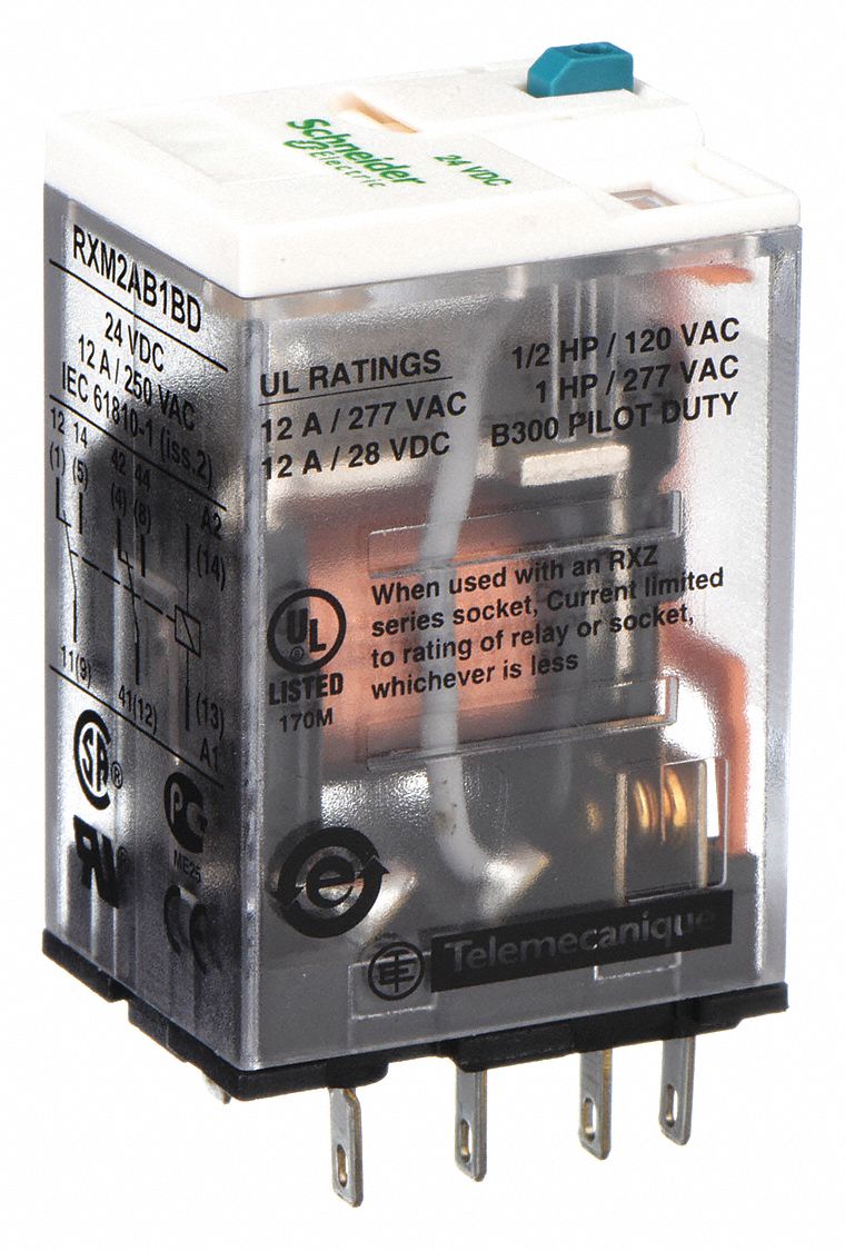 SCHNEIDER, Socket Mounted, 12 A Current Rating, General Purpose Relay ...